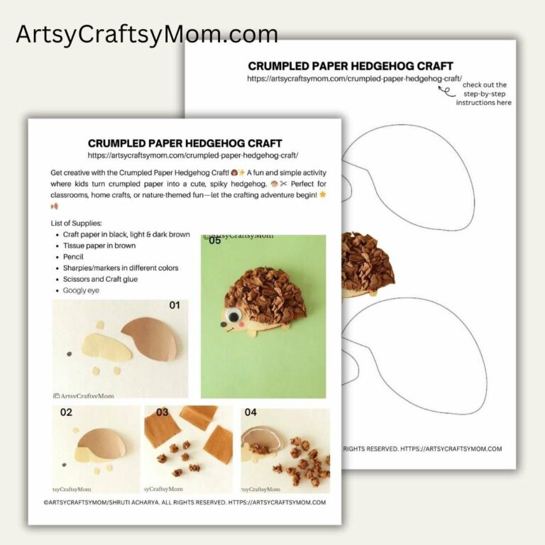 Cute and Easy Crumpled Paper Hedgehog Craft for Kids