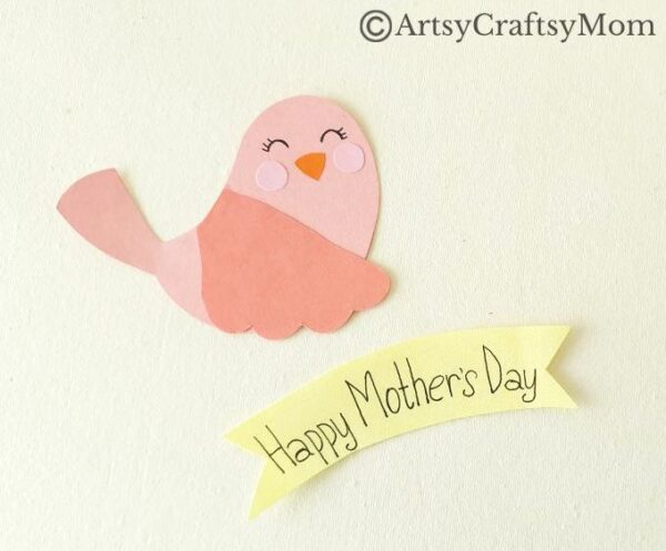 Beautiful DIY Mothers Day Bird Card for Kids