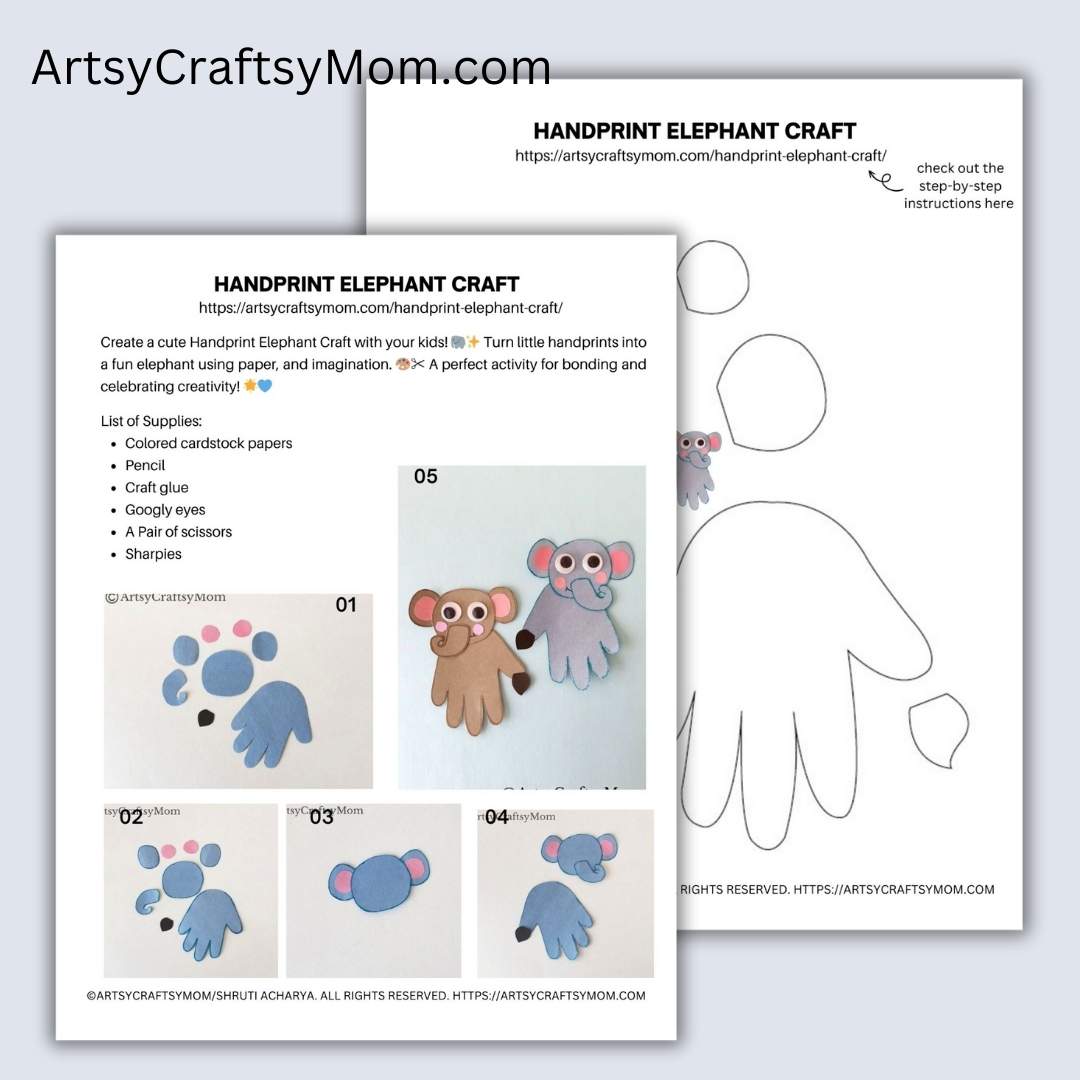 Easy and Fun Handprint Elephant Craft for Kids