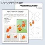 Cute and Simple Handprint Fox Papercraft for Kids