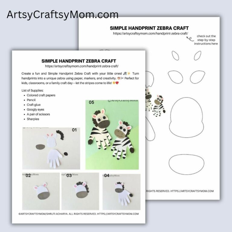 Fun and Simple Handprint Zebra Craft for Kids
