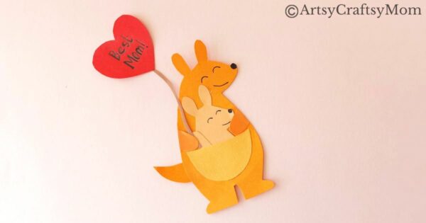 Adorable Mothers Day Kangaroo Craft for Kids