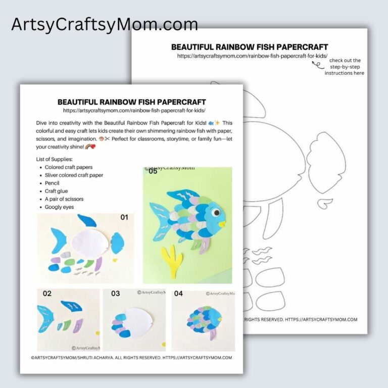 Beautiful Rainbow Fish Papercraft for Kids