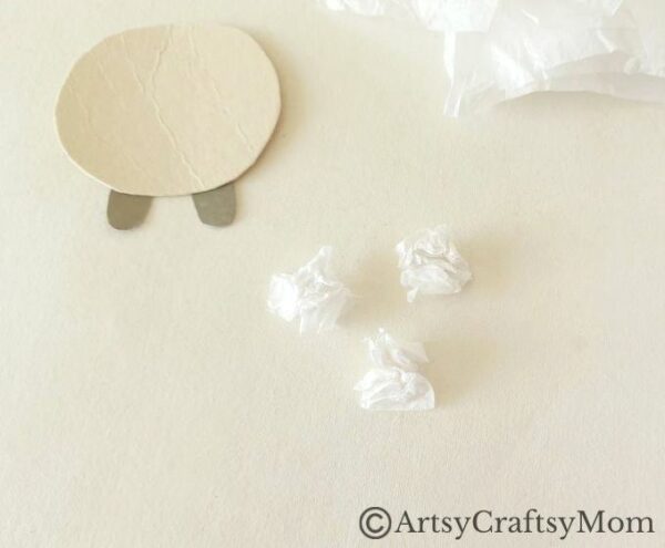 Cute and Easy Crumpled Paper Sheep Craft for Kids