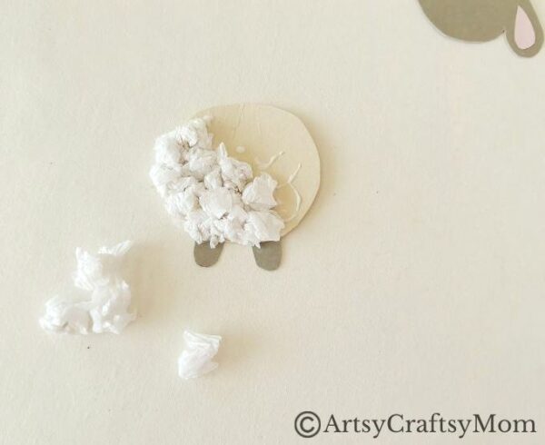 Cute and Easy Crumpled Paper Sheep Craft for Kids