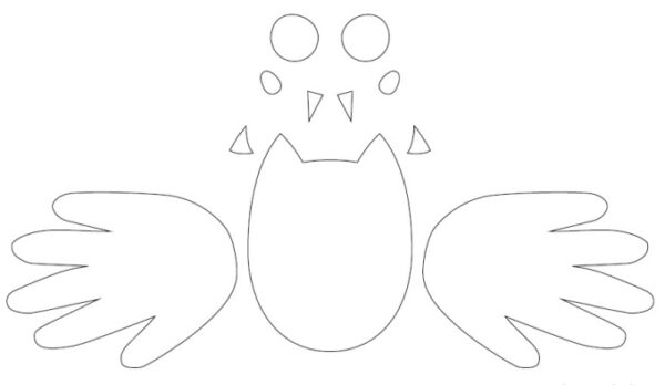 Easy Handprint Bat Paper Craft for Halloween