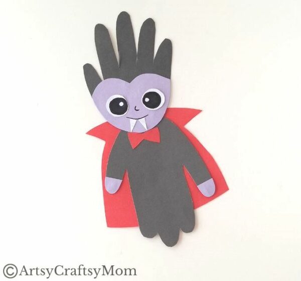 Creative Handprint Dracula Craft for Halloween