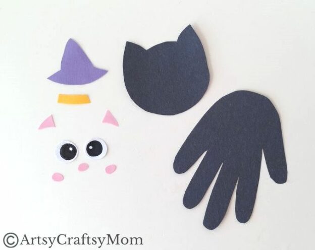 Cute and Easy Handprint Black Cat Craft for Kids