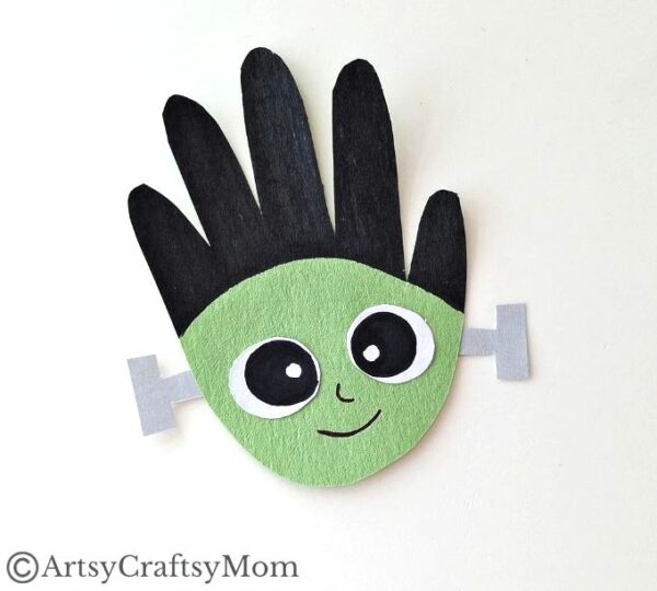 Easy Handprint Frankenstein Craft for Kids