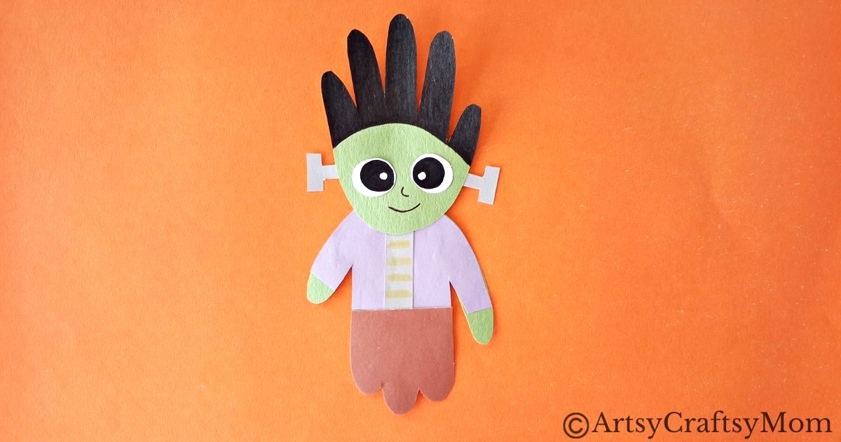 Easy Handprint Frankenstein Craft for Kids
