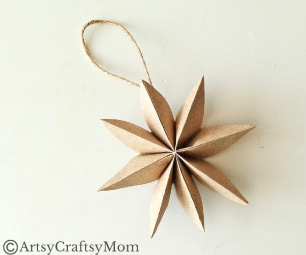 Easy DIY Paper Bag Star Ornament for Christmas