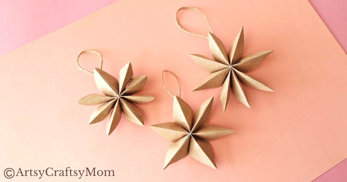 Easy DIY Paper Bag Star Ornament for Christmas