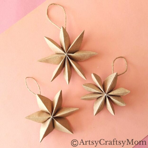 Easy DIY Paper Bag Star Ornament for Christmas