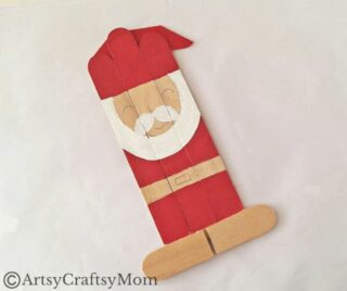 Cheerful Popsicle Stick Santa Craft for Kids