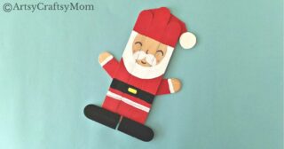 Cheerful Popsicle Stick Santa Craft for Kids