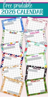 10 Free Printable Calendar Pages for Kids for 2026