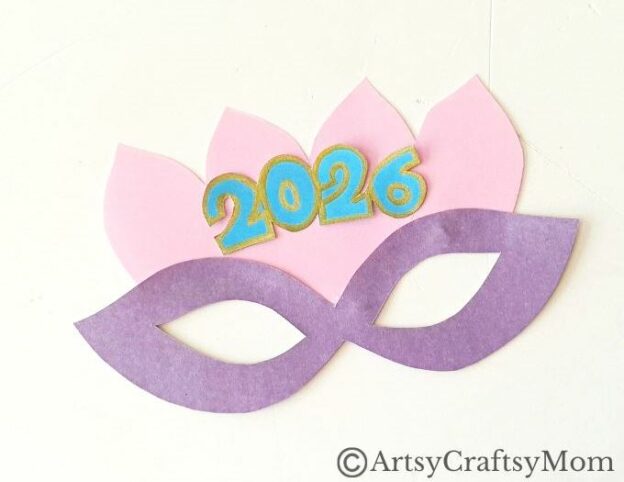 Gorgeous Printable New Year Mask Craft