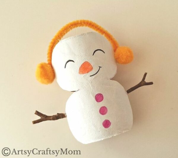 Terrific Toilet Paper Roll Snowman Craft for Kids