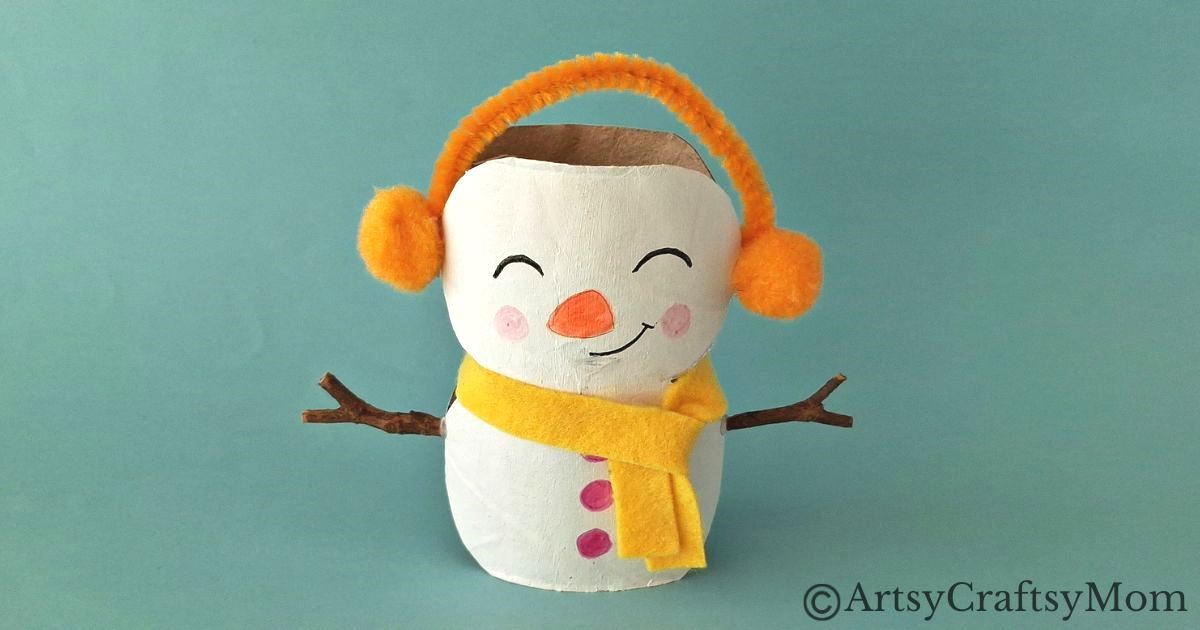 Terrific Toilet Paper Roll Snowman Craft for Kids