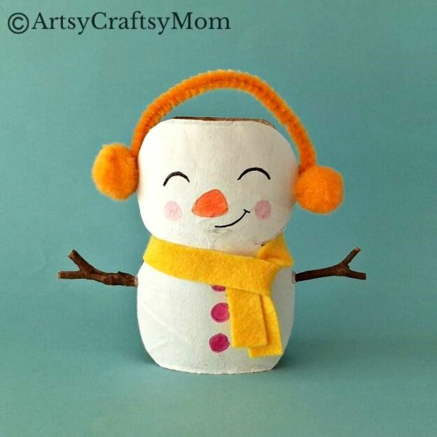 Terrific Toilet Paper Roll Snowman Craft for Kids