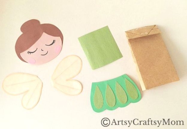 Easy Paper Bag Spring Fairy Puppet