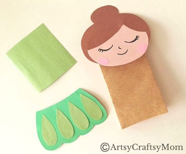 Easy Paper Bag Spring Fairy Puppet