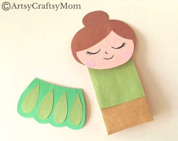 Easy Paper Bag Spring Fairy Puppet