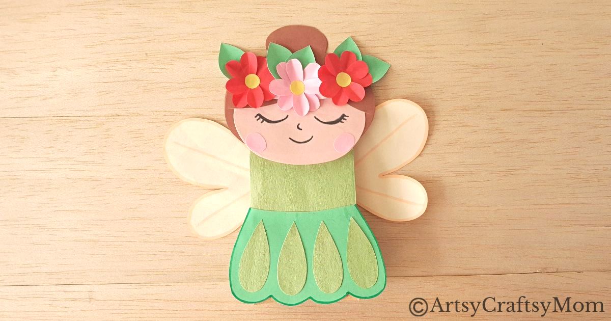 Easy Paper Bag Spring Fairy Puppet