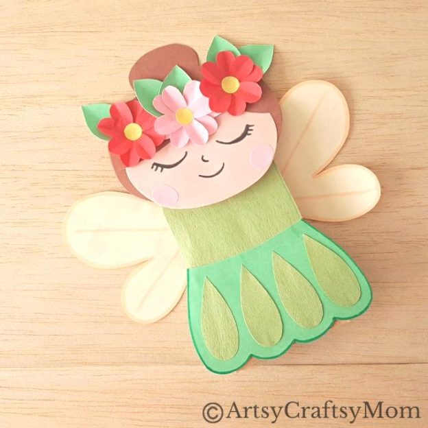 Easy Paper Bag Spring Fairy Puppet